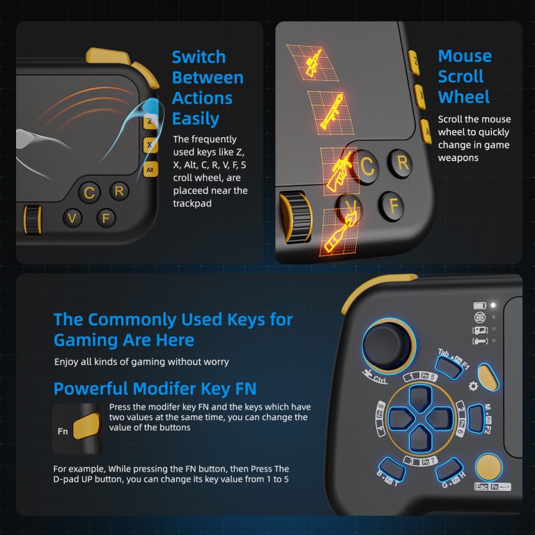 IFYOO GTP01 Wireless Gaming Touchpad Controller – Black & Yellow ...